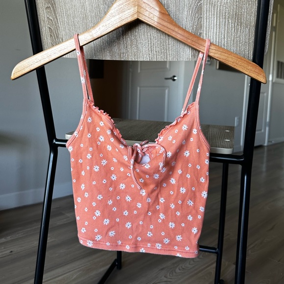 PacSun | Tops | Pacsun Orange White Floral Tank | Poshmark